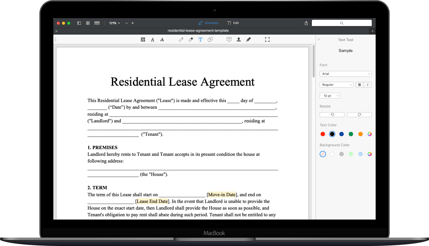 Free Residential Lease Template Download Rental Agreement Sample PDF
